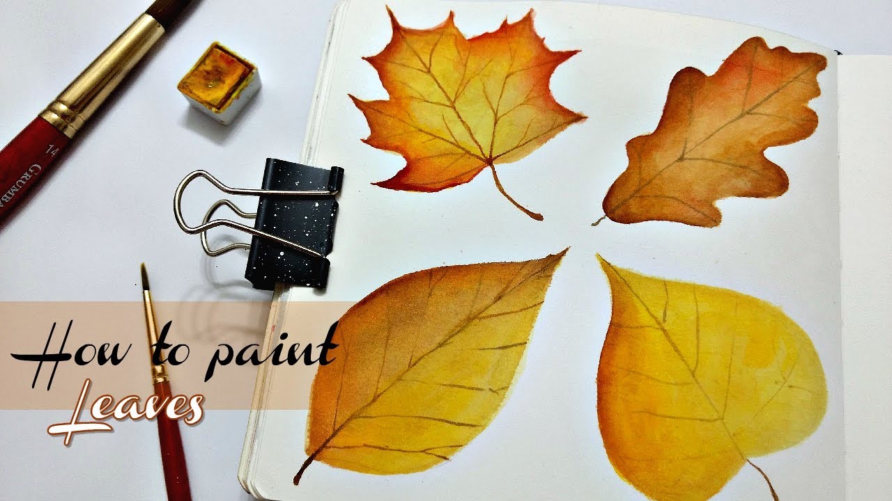 Step by step FALL LEAVES watercolor tutorial for beginners » GUIDE: how ...