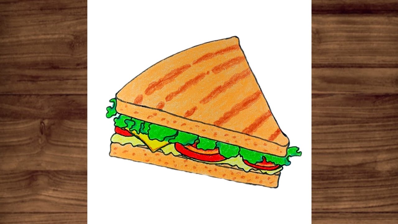 How To Draw Sandwich Easy || Sandwich Drawing Step By Step For ...