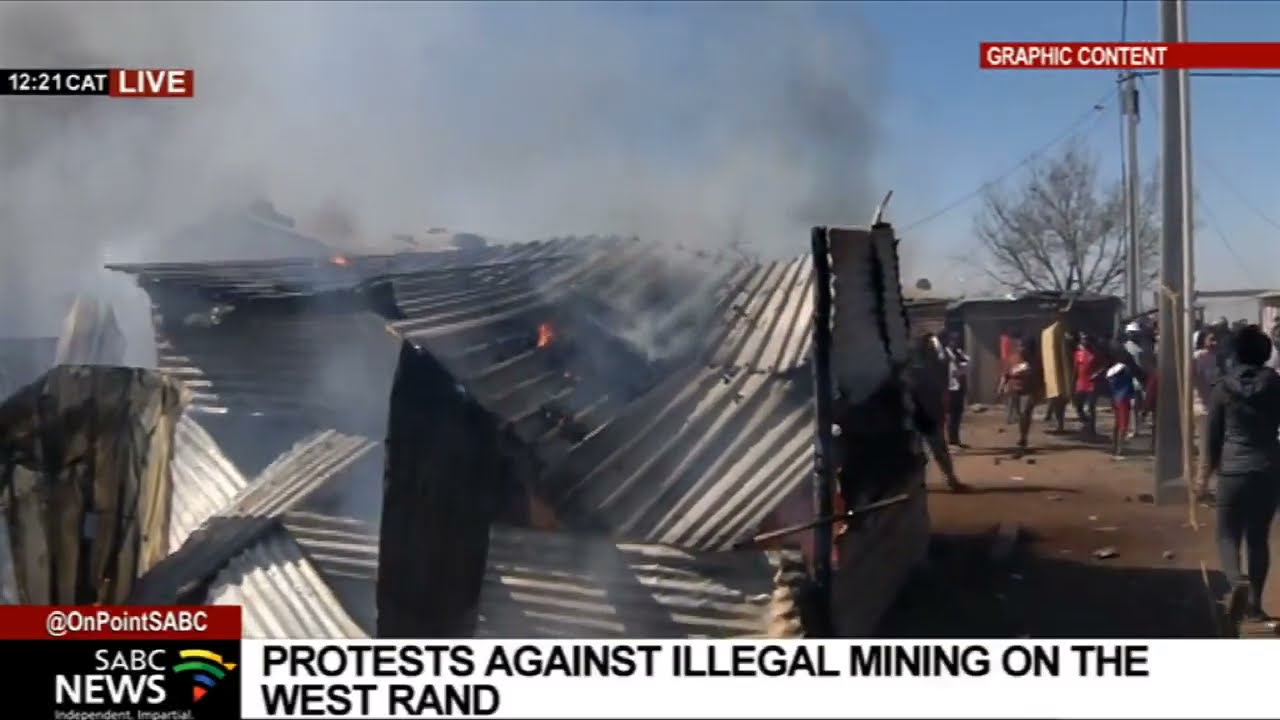 Protests burn shacks believed to be for illegal miners in Gauteng's ...