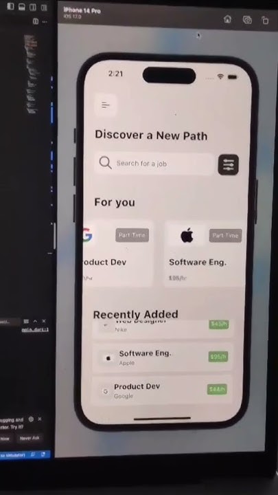 job ui design using flutter #coding #flutter #shorts - YouTube