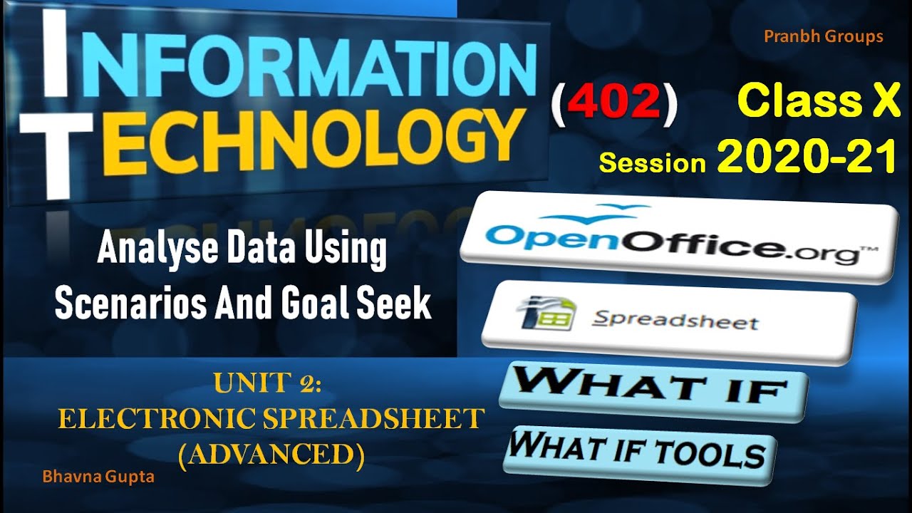 IT (402) for 10th | Unit-2 ELECTRONIC SPREADSHEET(Adv) | Analyse Data ...