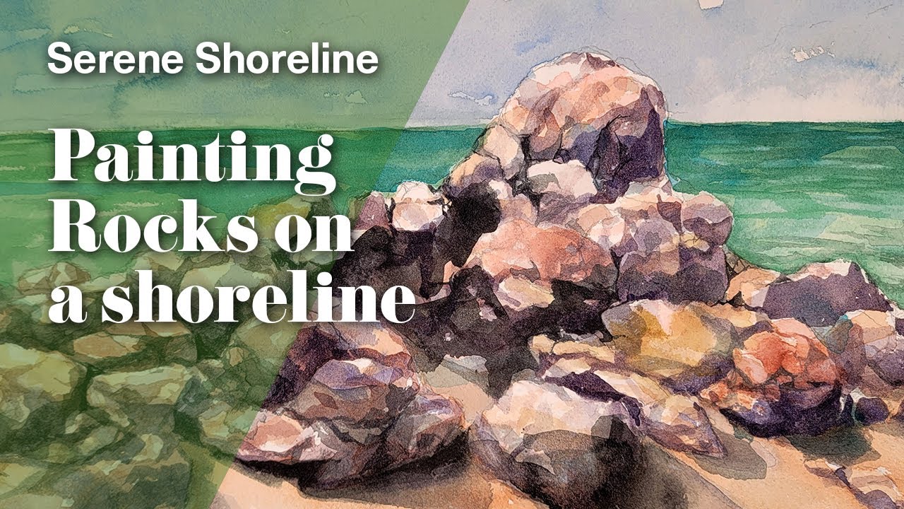 Watercolor Painting | How to Paint Rocks on a Shoreline - YouTube