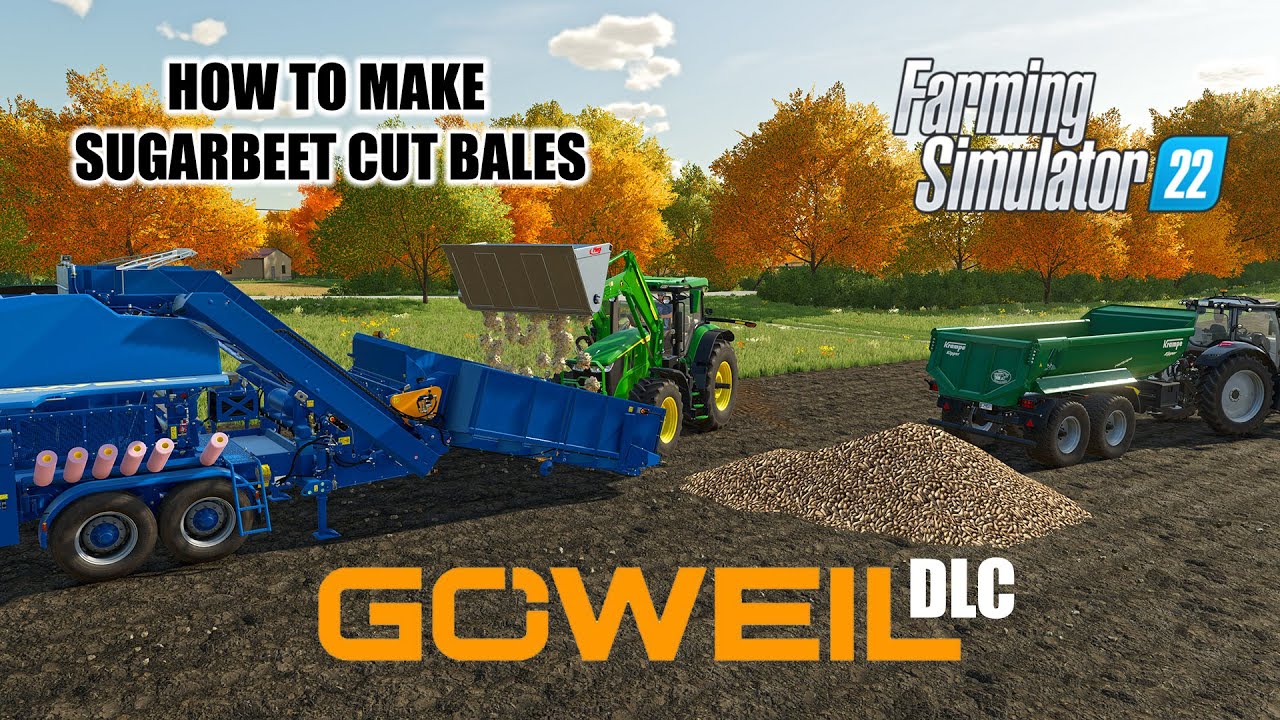 How to Make Sugarbeet Pulp Bales with Göweil Pack DLC for FS22 - YouTube