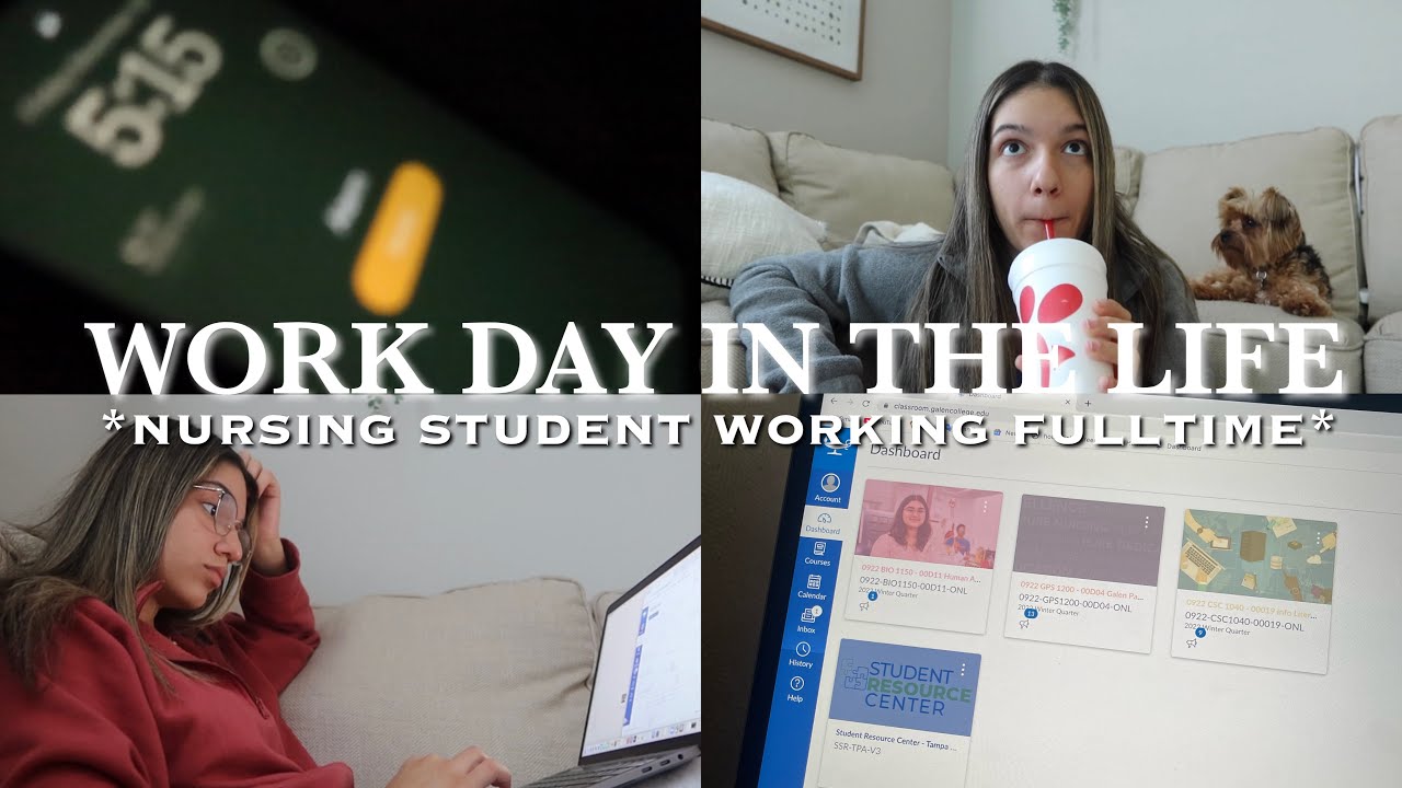 *realistic af* NURSING STUDENT WORK DAY IN THE LIFE/working full time ...