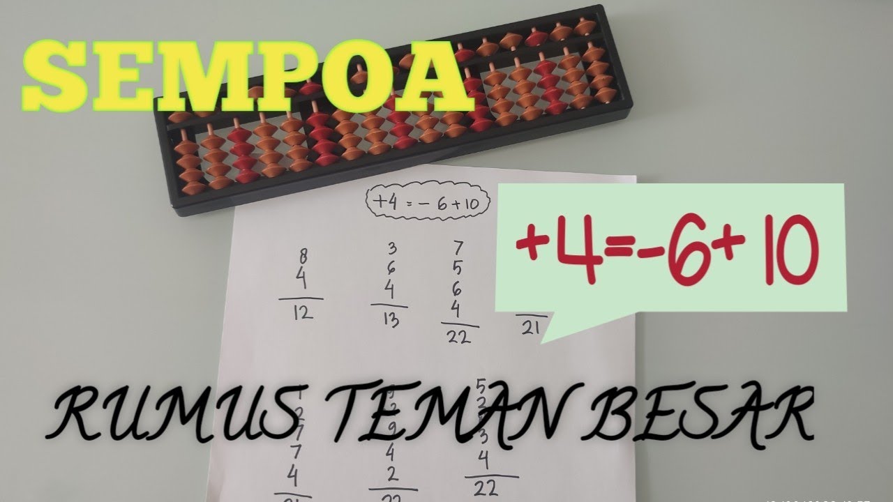 Rumus untuk sempoa teman besar matematik + 4 = - 6 + 10 - YouTube