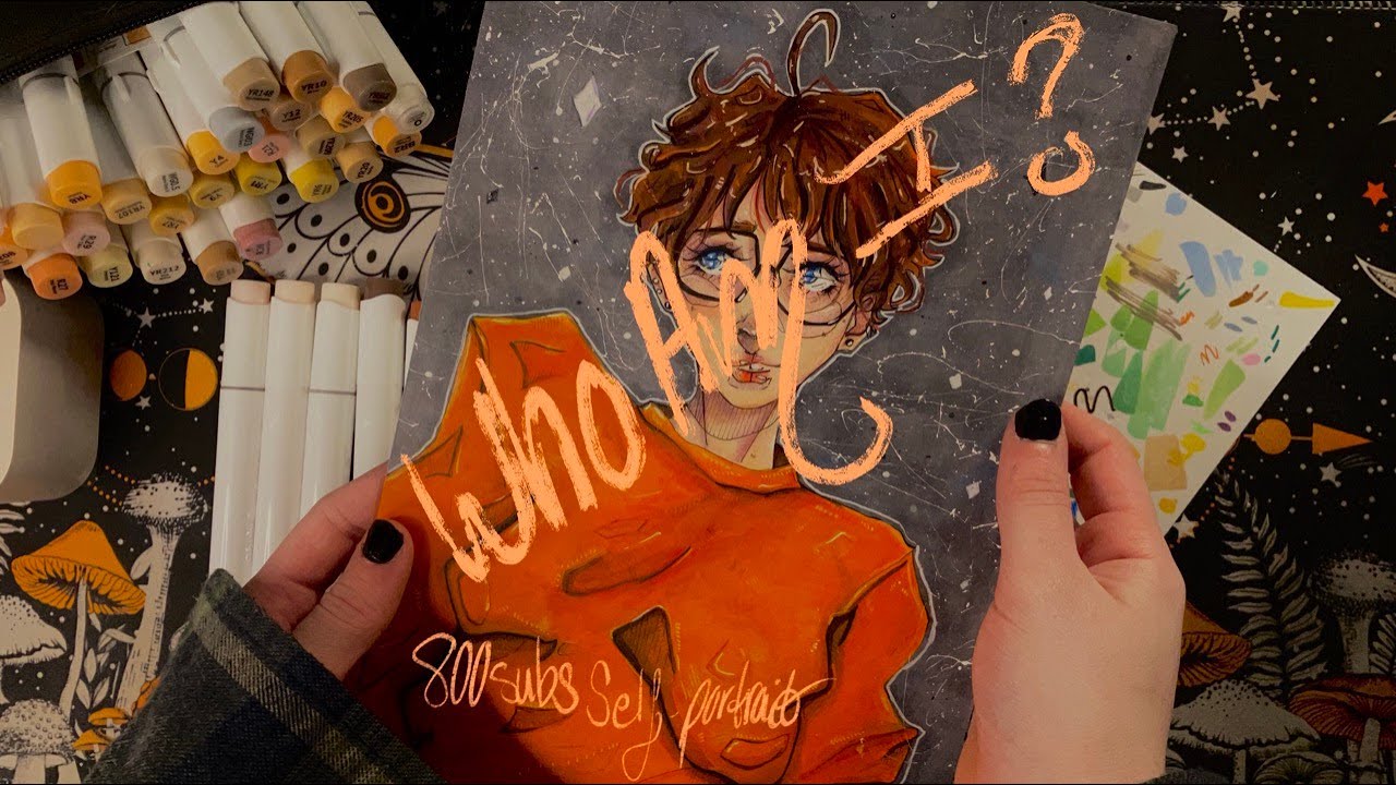 Marker Self-Portrait || Draw With Me - YouTube