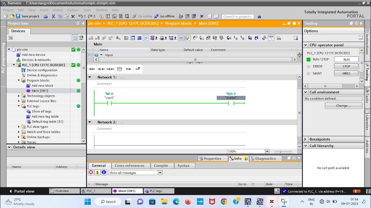 "Creating PLC Program from Scratch: Step-by-Step Guide" creat new plc project & sin , TIA PORTAL ...