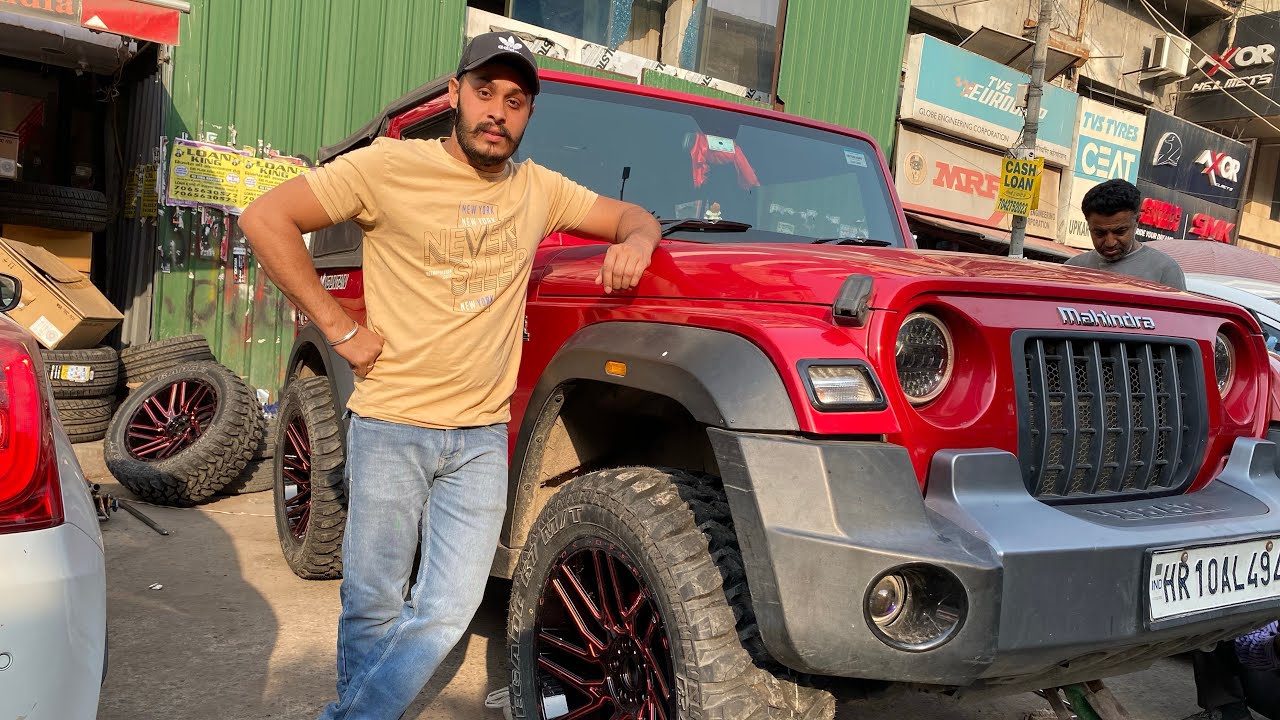 20” RED COLOR THAR WITH MT TYRES - YouTube