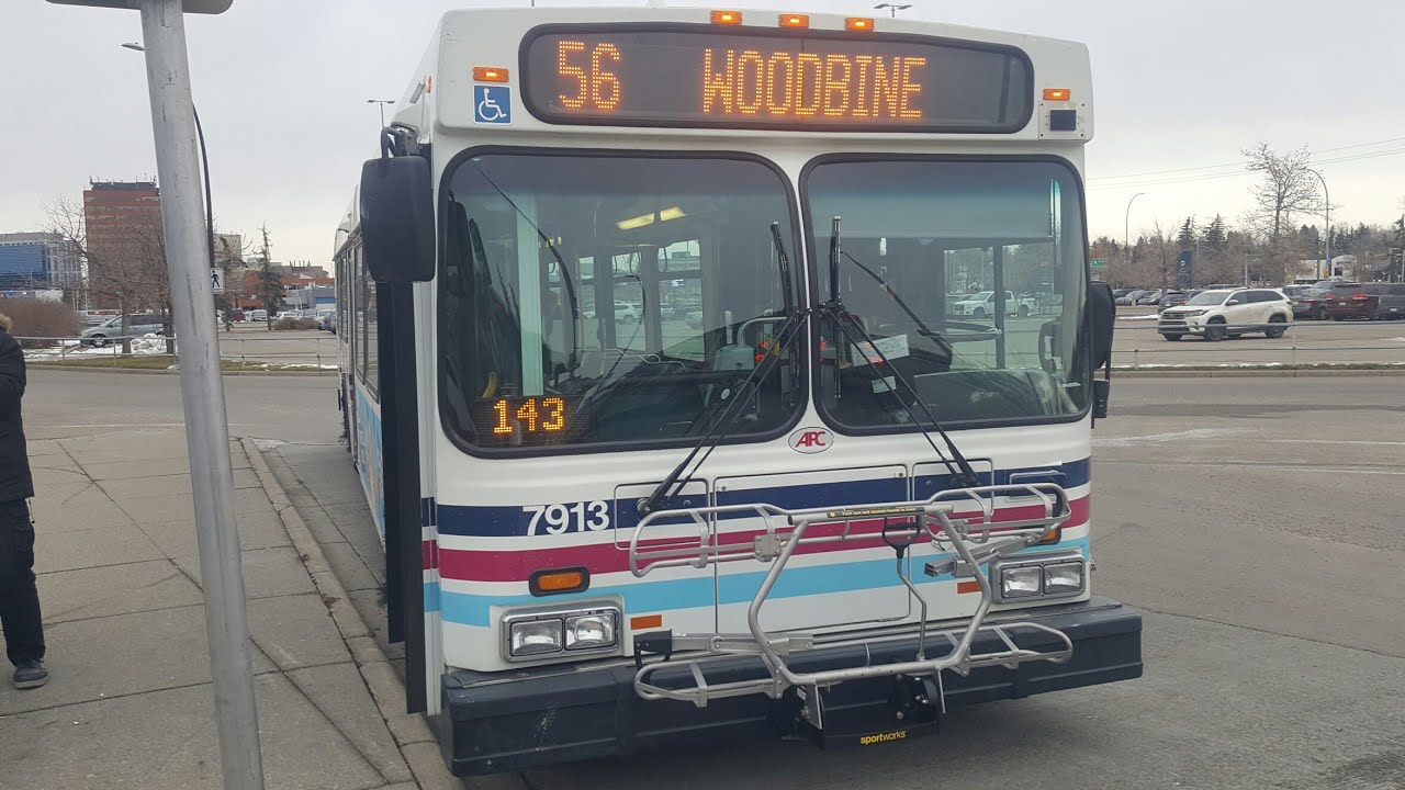Calgary Transit 2005 New Flyer D40LF #7913 on Route 56 Woodbine - YouTube