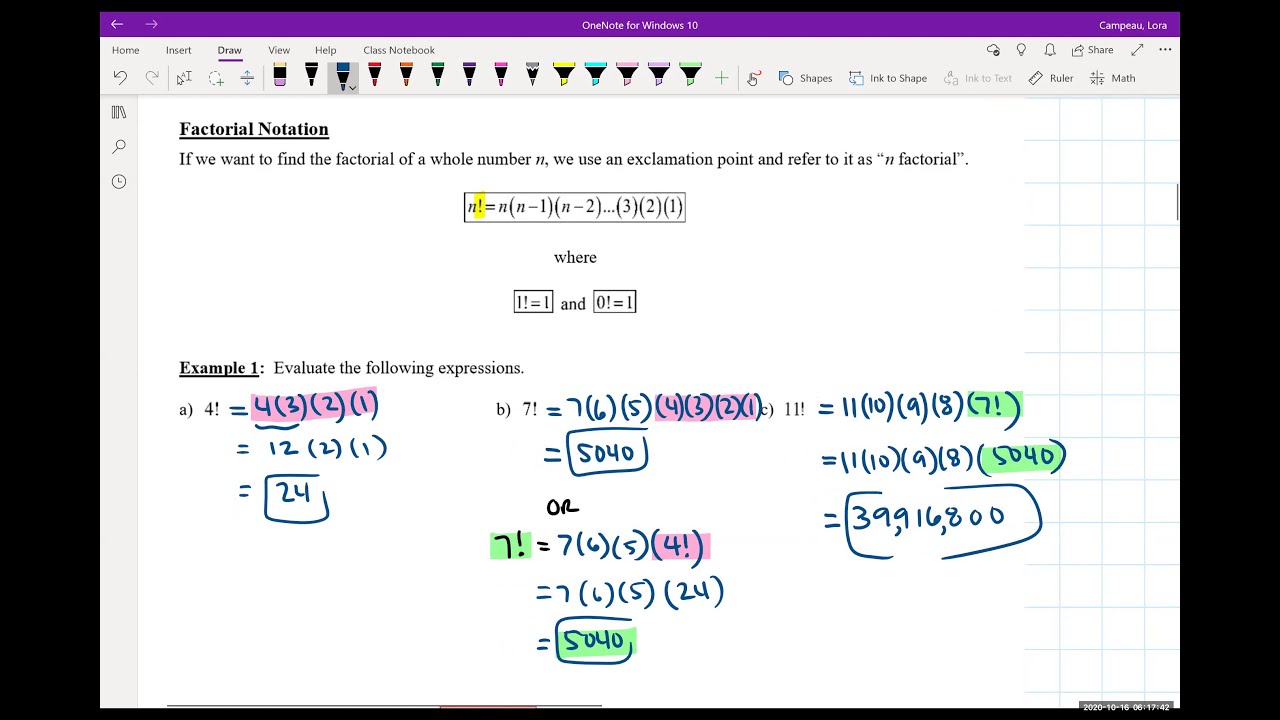 8.4 Evaluating Factorials - YouTube