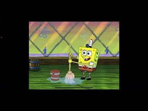 SpongeBob Throws The Mop At Squidward - YouTube