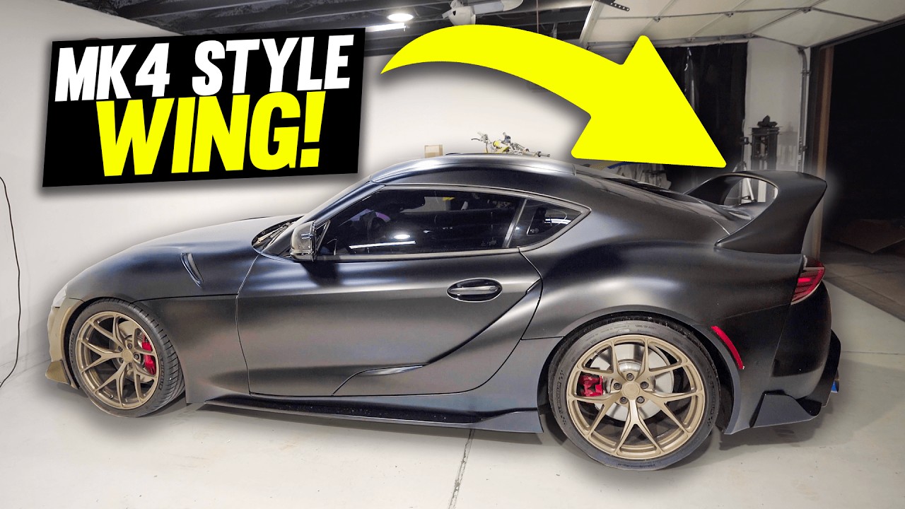 Mk4 Style Supra Wing Install & Custom Paint Job! (Fades Satin Black to ...