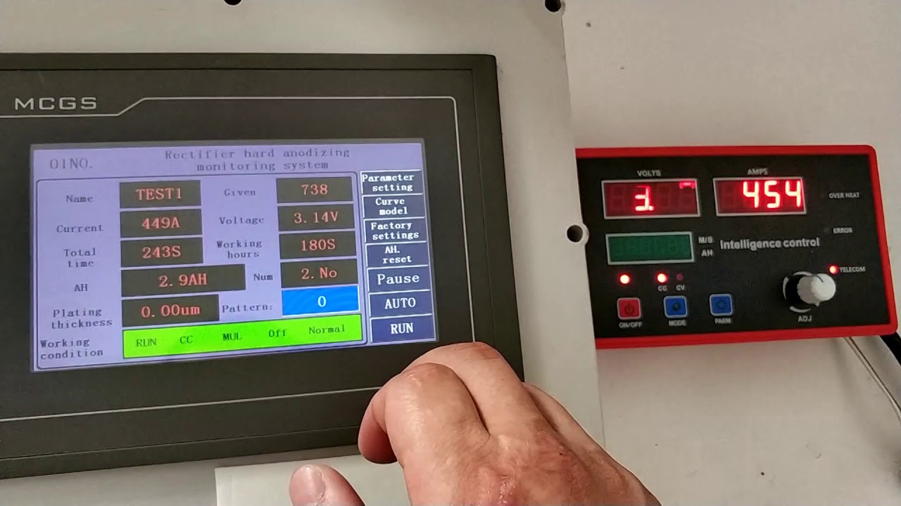 Rectifier touch screen control system show you ramp increase - YouTube