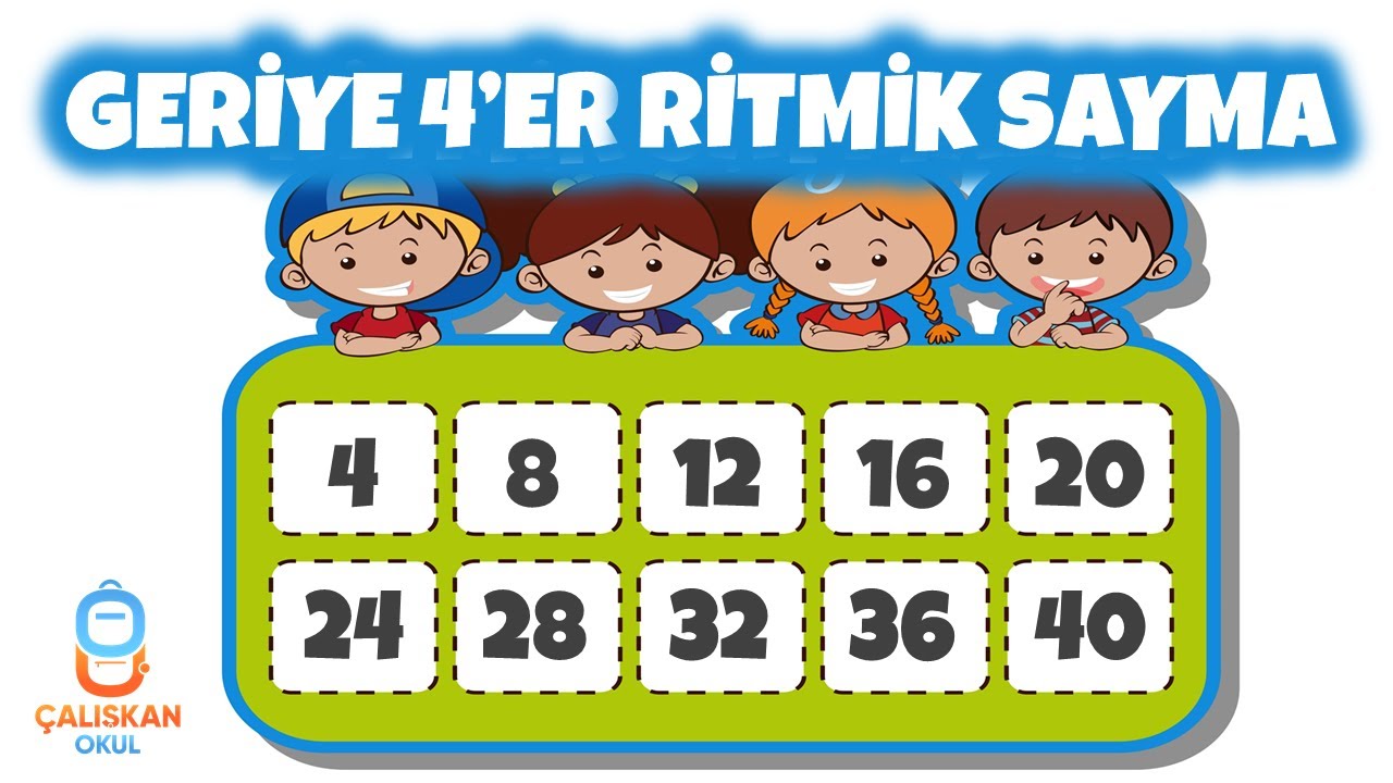 GERİYE DÖRDER RİTMİK SAYMA - YouTube