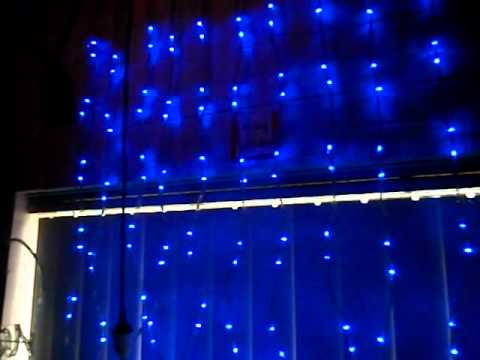 Small Blue LED waterfall lights - YouTube