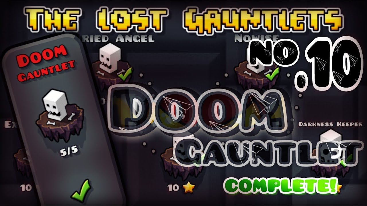 'DOOM GAUNTLET' (All Levels & All Coins) 100% COMPLETE | Geometry Dash ...