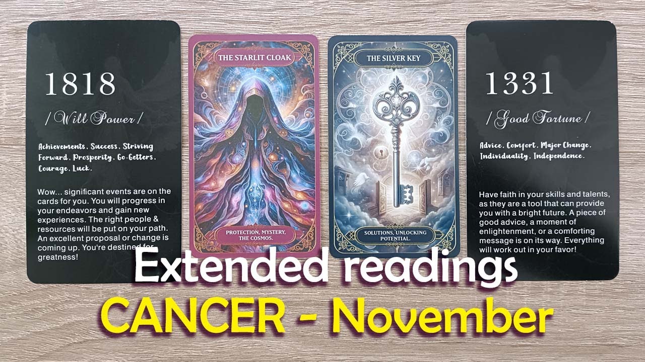 CANCER Extended Readings for the Month of November👉📩⚡🌙 - YouTube