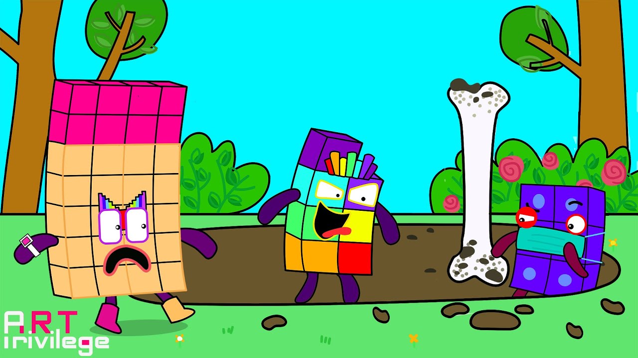How surprising! NB 6 found a giant bone | Numberblocks Fanmade Coloring ...
