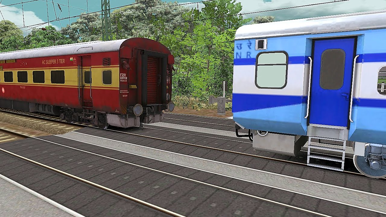 WDM3D DIESEL ENGINE COUPLING ICF RAJDHANI COACH & HYDRIC BLUE COACH AT ...