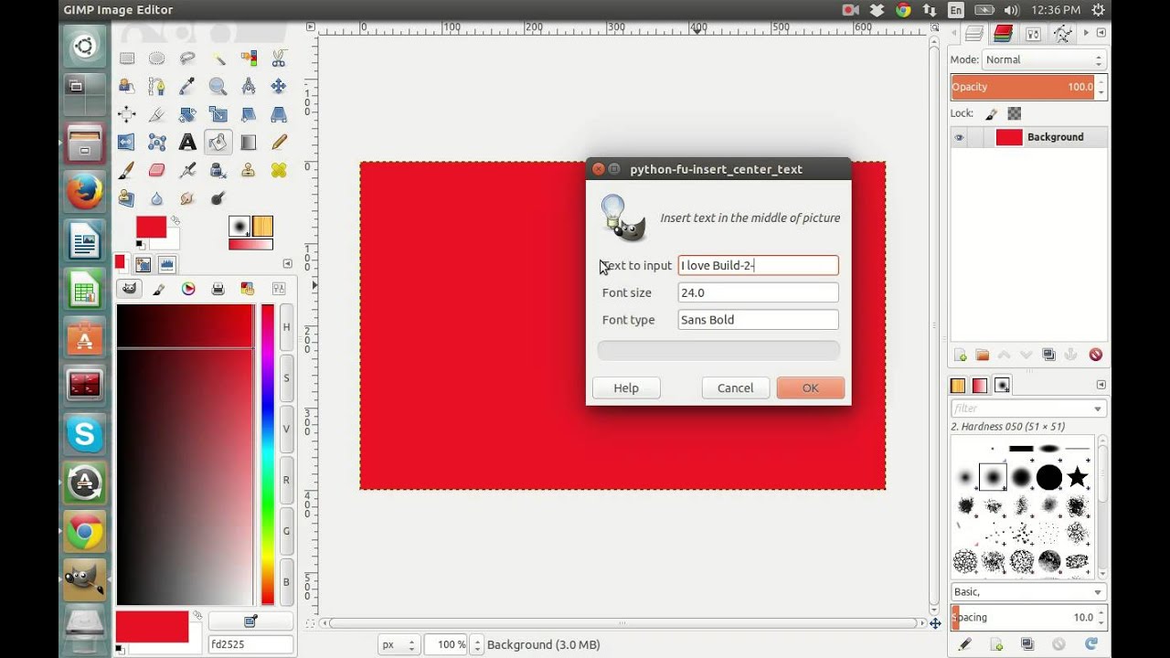 GIMP Center Text Plugin (by Build-2-Master) - YouTube