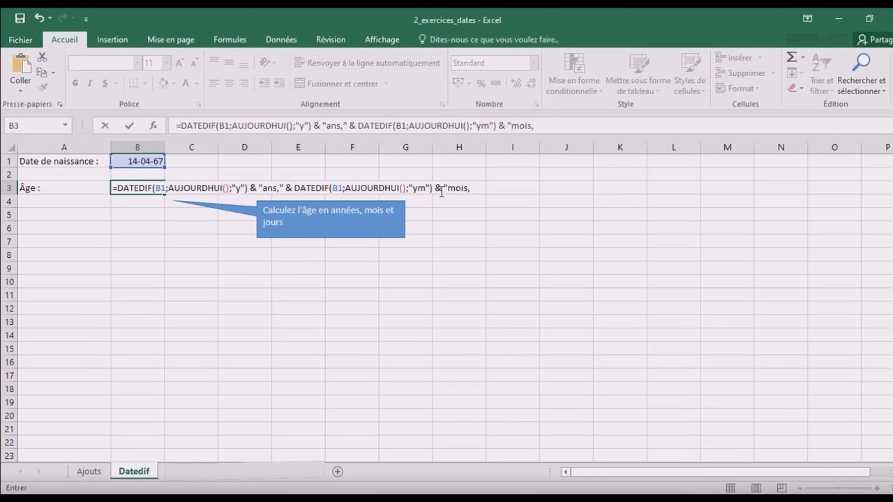 Excel Fonction Date DATEDIF YouTube excel-fonction-date-datedif-youtube
