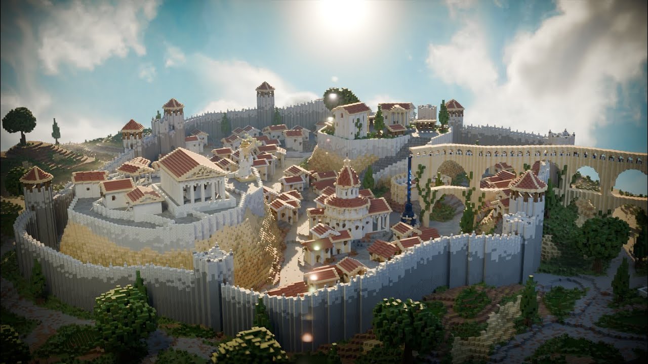 [+30 Heures] Ville Romaine - Timelapse Minecraft - YouTube