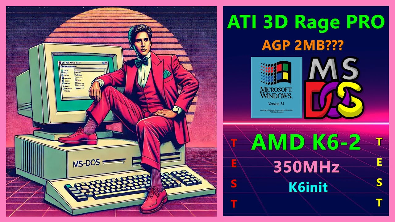 [MS-DOS] Test: ATI 3D Rage PRO AGP 2MB? - YouTube