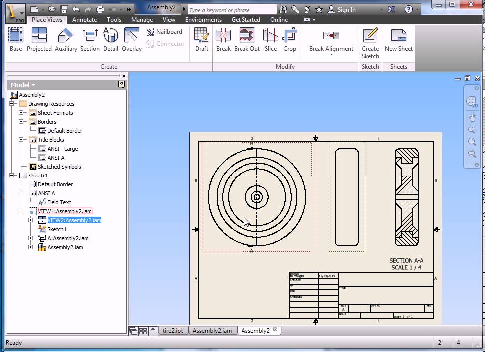 Inventor 2013 Page layout and printing - YouTube