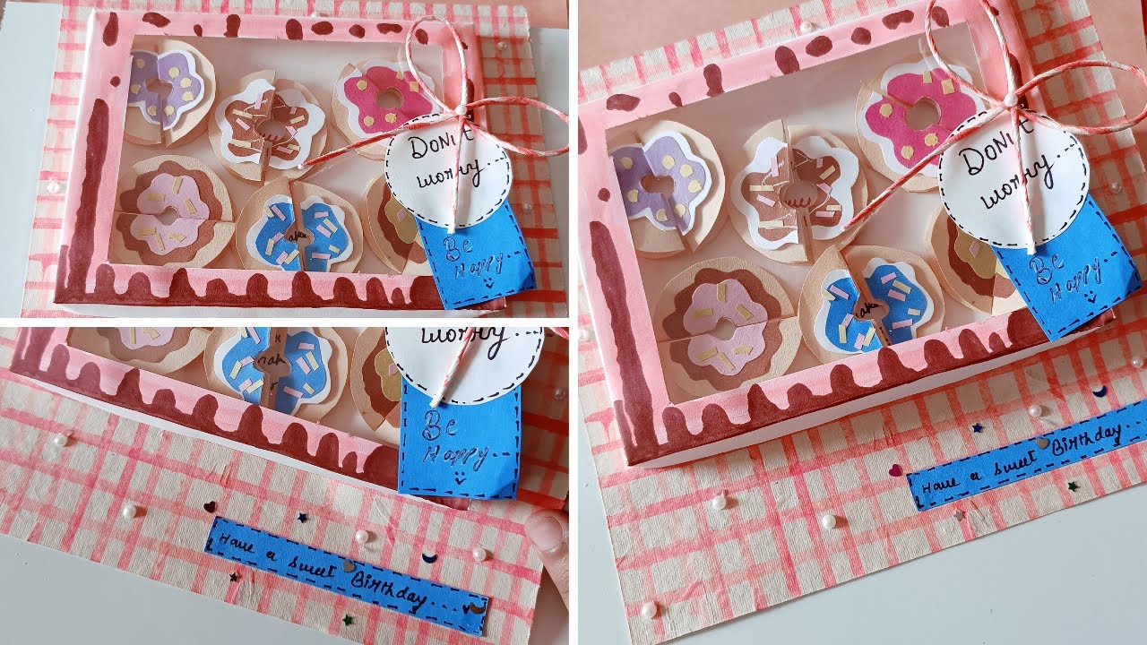 Diy Birthday gift idea / Easy present idea / Donut 🍩 gift with paper # ...