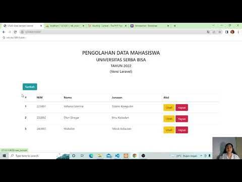 [UAS Pemrograman Web] - CRUD Data Mahasiswa Berbasis Framework LARAVEL - YouTube
