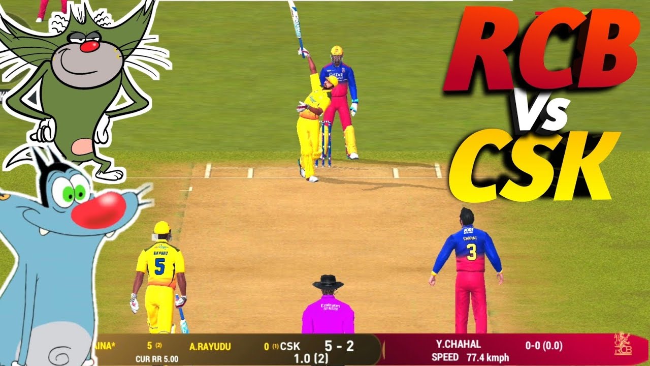 Oggy and Jack Plays RCB 🔥 Vs CSK 🧊 IPL 2025 Match in Real Cricket 25 ...