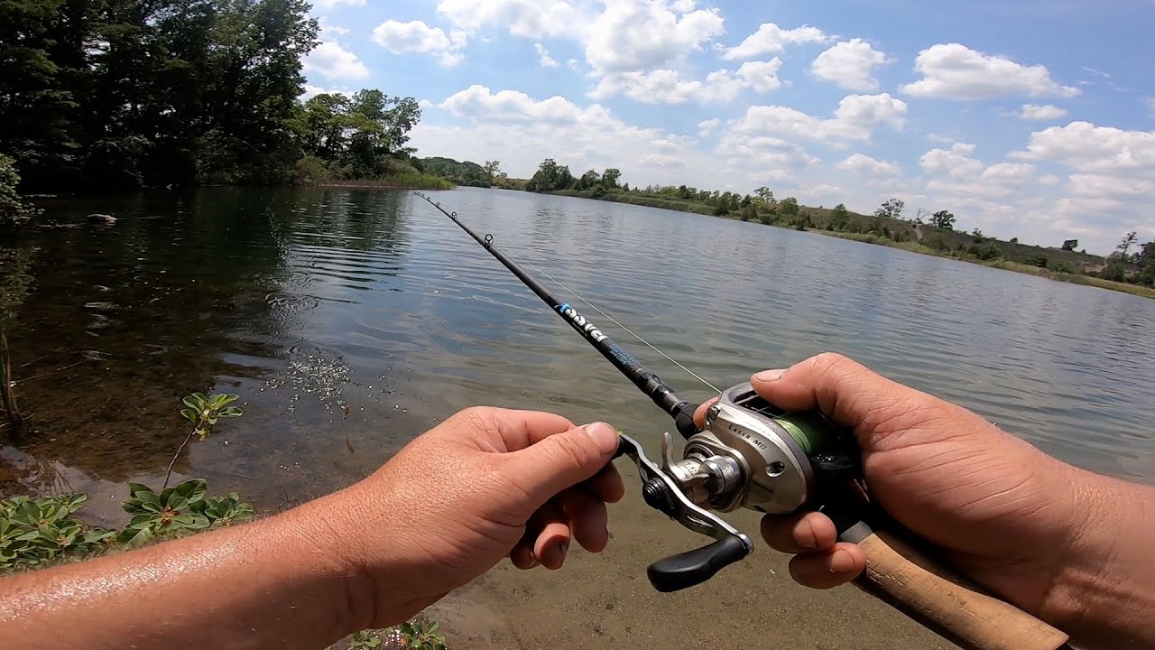 Gravel pit fishing Michigan - YouTube