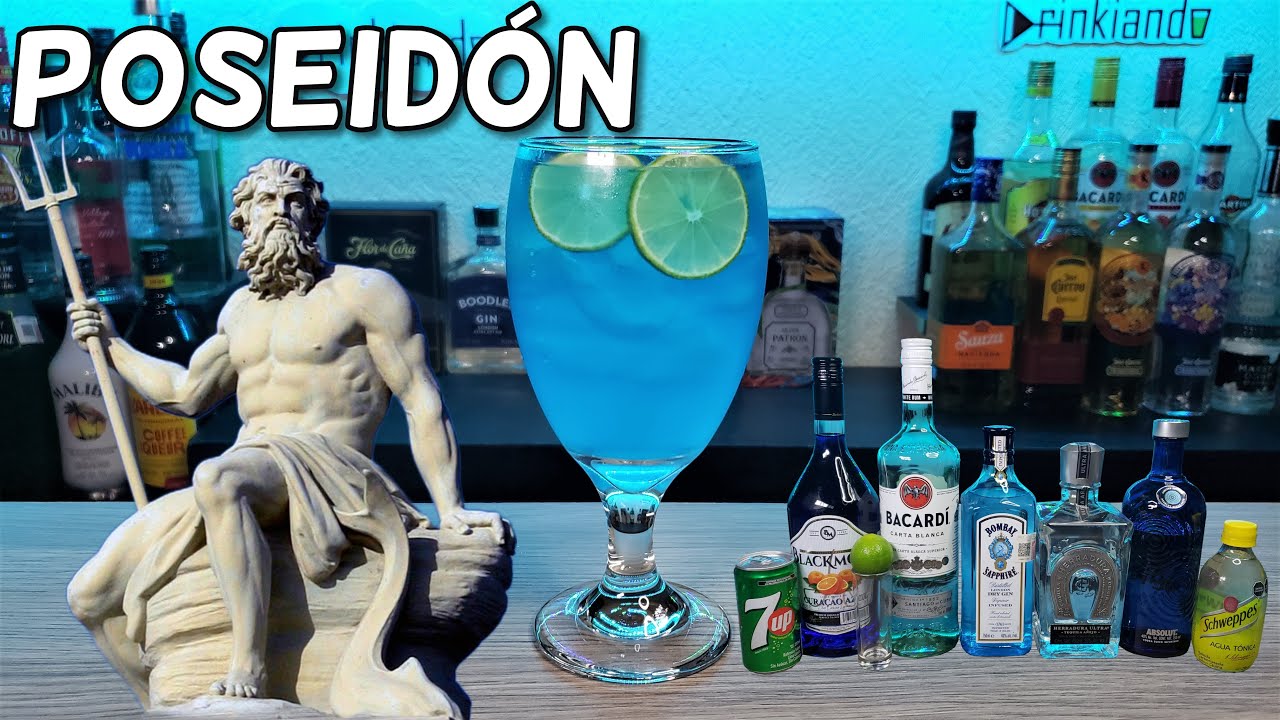 ¿Cómo Preparar el Coctel POSEIDÓN?🌊💦 | Con 4 Destilados Blancos ...