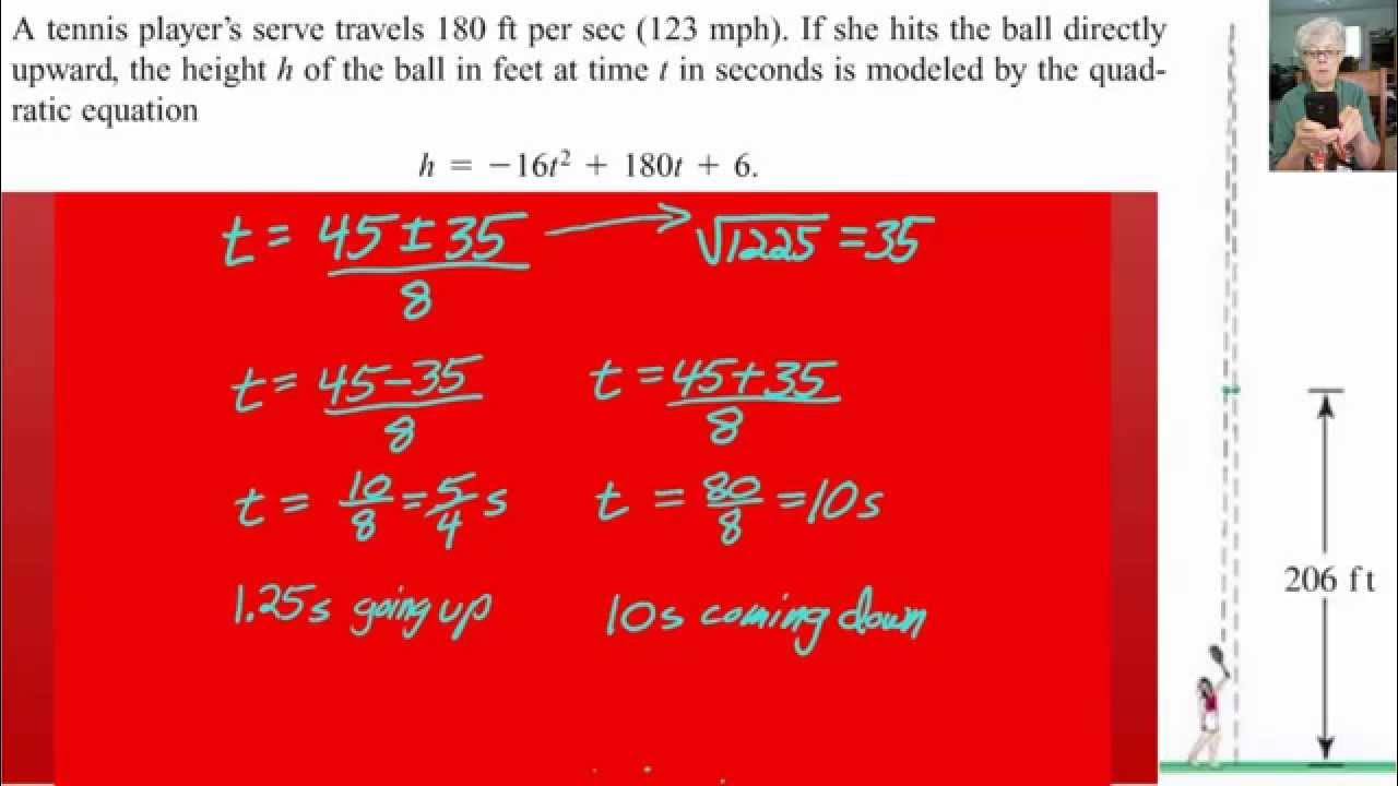 Projectile Motion with Quadratic Formula - YouTube