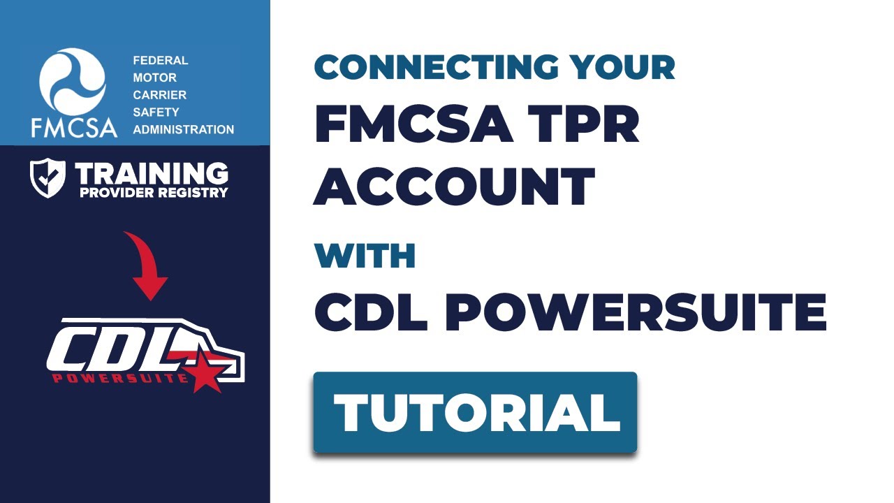 CDL PowerSuite Tutorial - Adding Your FMCSA TPR Credentials - YouTube