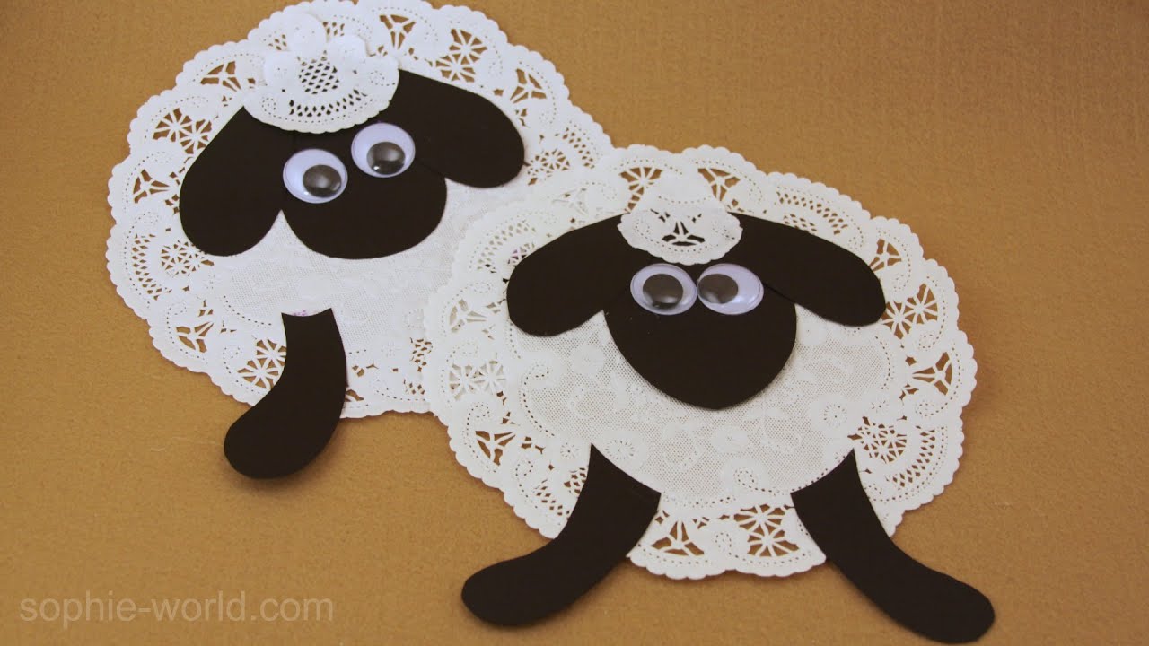 How to Make a Doily Lamb | Sophie's World - YouTube