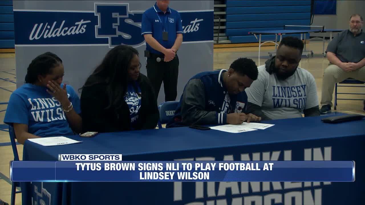 Tytus Brown signs NLI to play at Lindsey Wilson - YouTube
