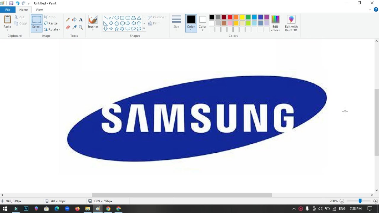 How to draw Samsung Logo MS Paint in easy steps | Samsung Logo Drawing ...