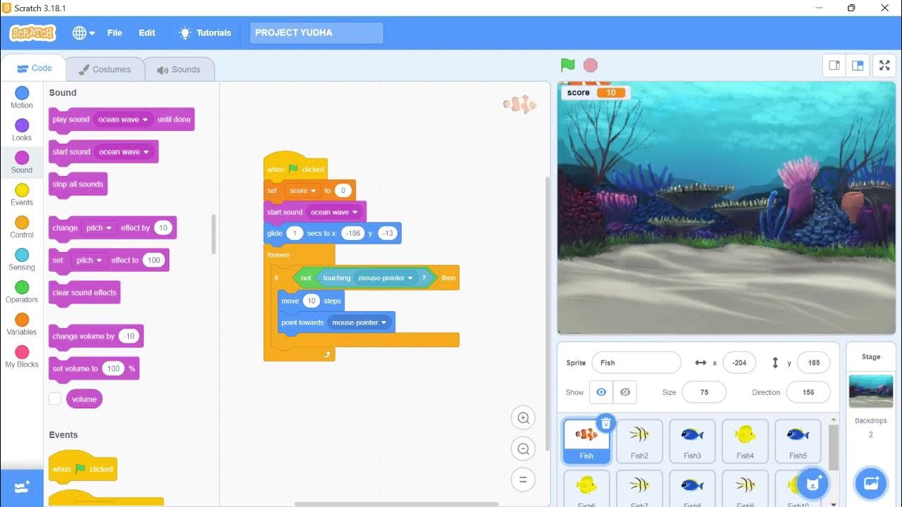 How to make feeding frenzy game (Scratch Project) - YouTube