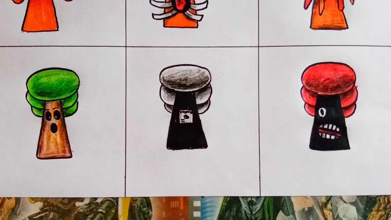 How to Draw Mr.Tree Phase 1 vs Phase 2 vs Phase 3 In Incredibox Sprunki ...