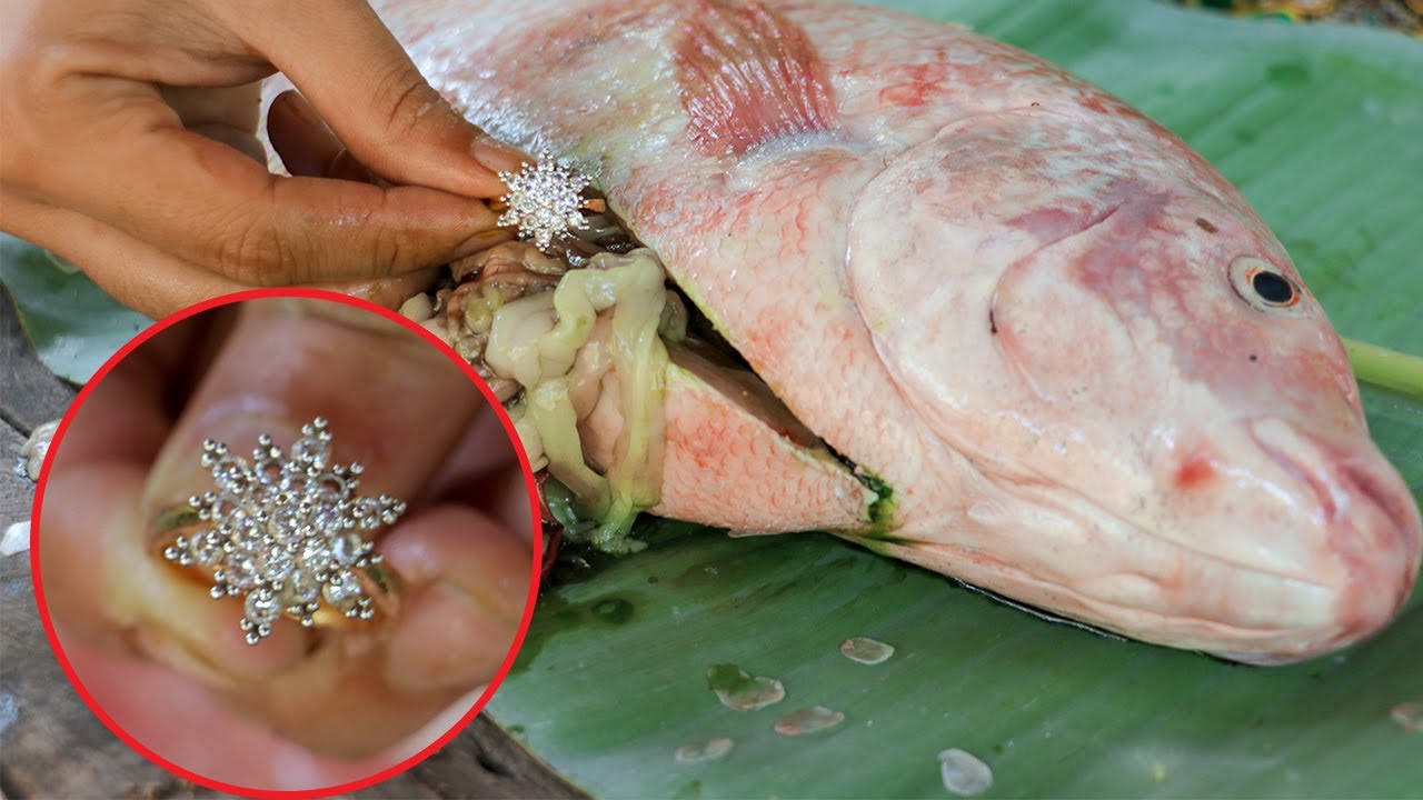 Wow, Unbelievable Big Diamond Ring In Red Fish Stomach & Steam Red Fish ...