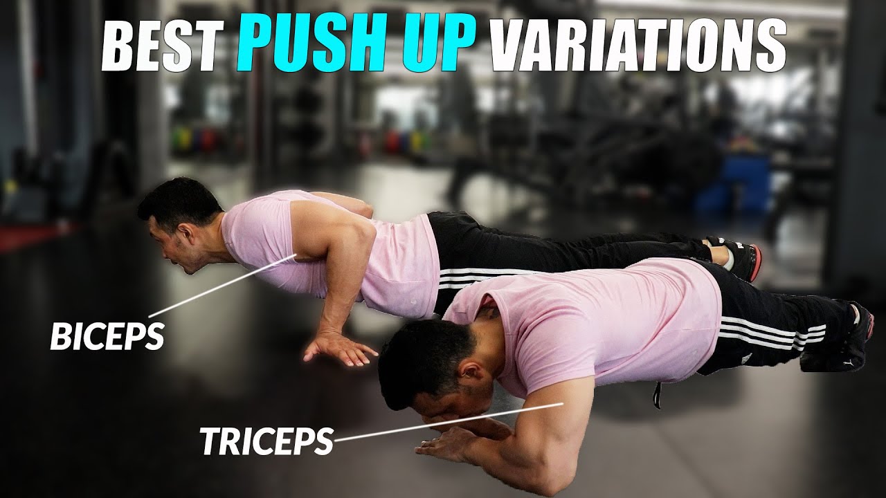 5 PUSH UP VARIATION You can DO anywhere for CHEST +TRICEPS + BICEPS ...