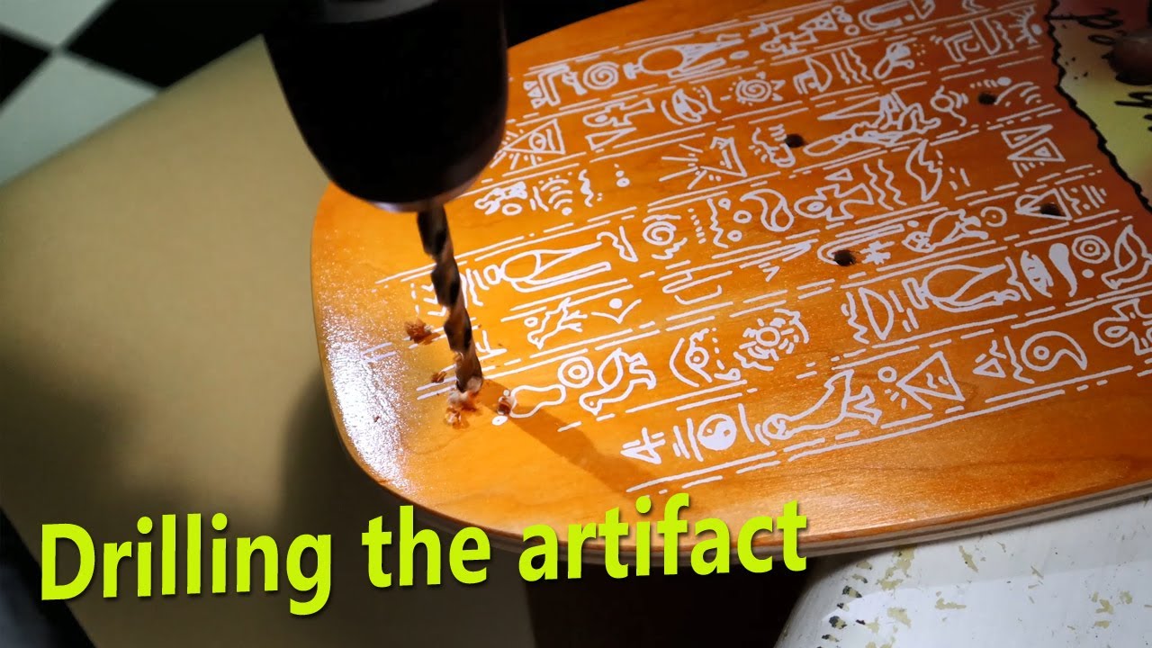 Drilling the DECOMPOSED Reggie Barnes freestyle skateboard deck - YouTube