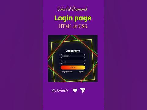 Colorful login page Like & Subscribe #html #css #coding #webdesign # ...