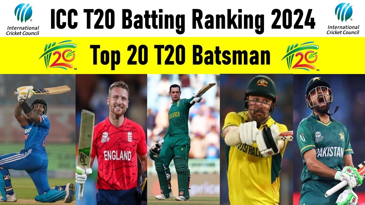 ICC T20 Batting Ranking 2024 | Top 20 T20 Batsman - YouTube