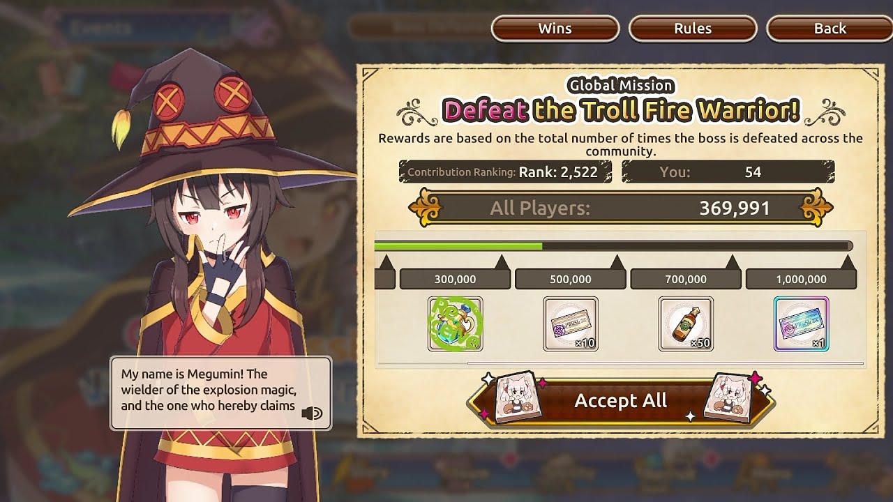 Konosuba Fantastic Days Global Mision Megumin 1 - YouTube