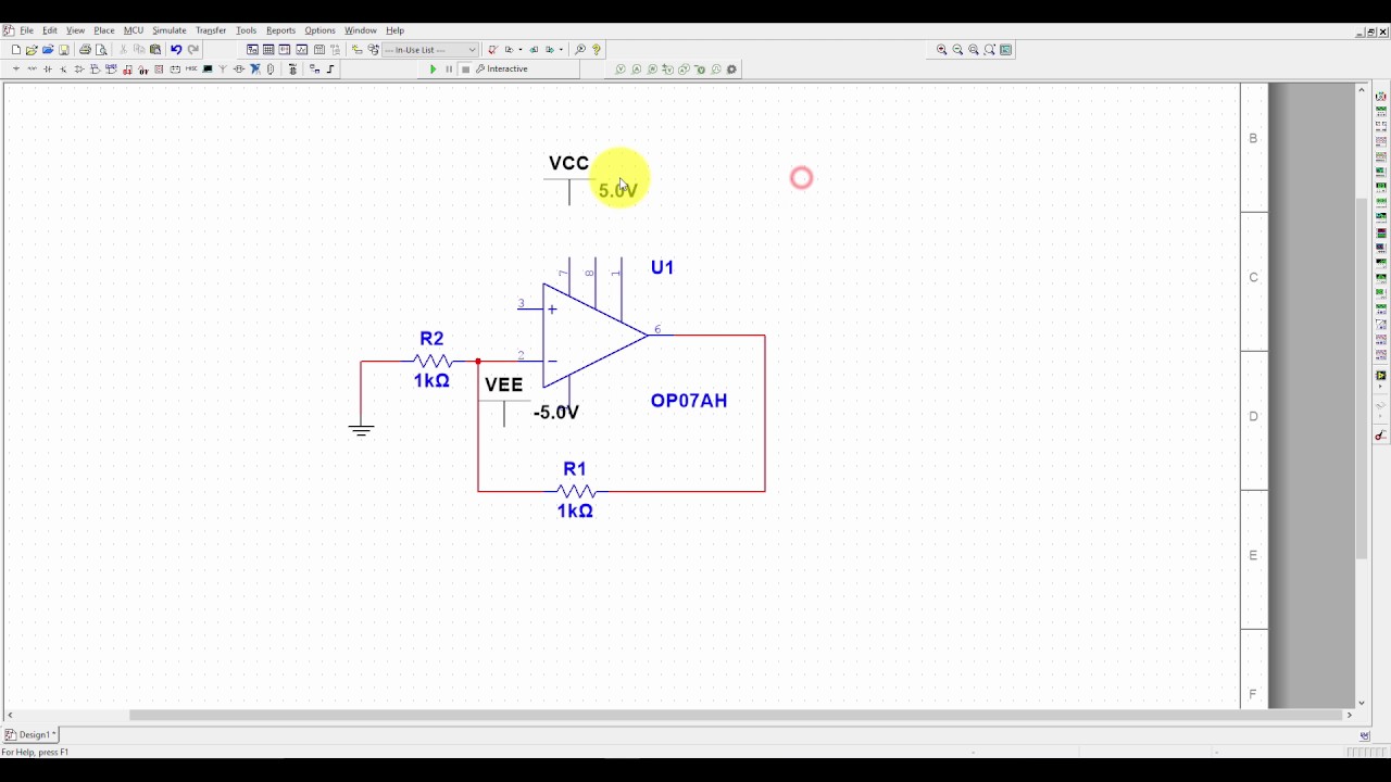 Multisim Tutorial 1 Opamp Amplifier Simulation For Beginners YouTube