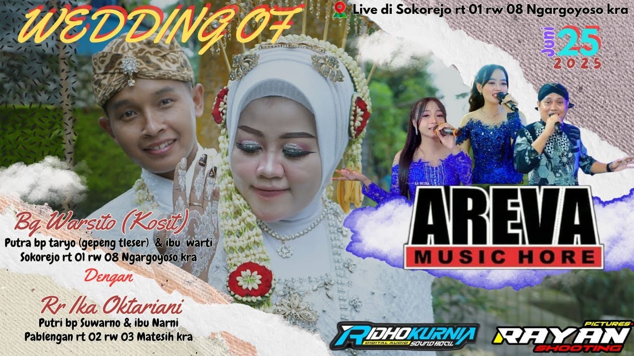 🔴Live AREVA MUSIC HORE || RIDHO KURNIA AUDIO || Wedding WARSITO & IKA ...