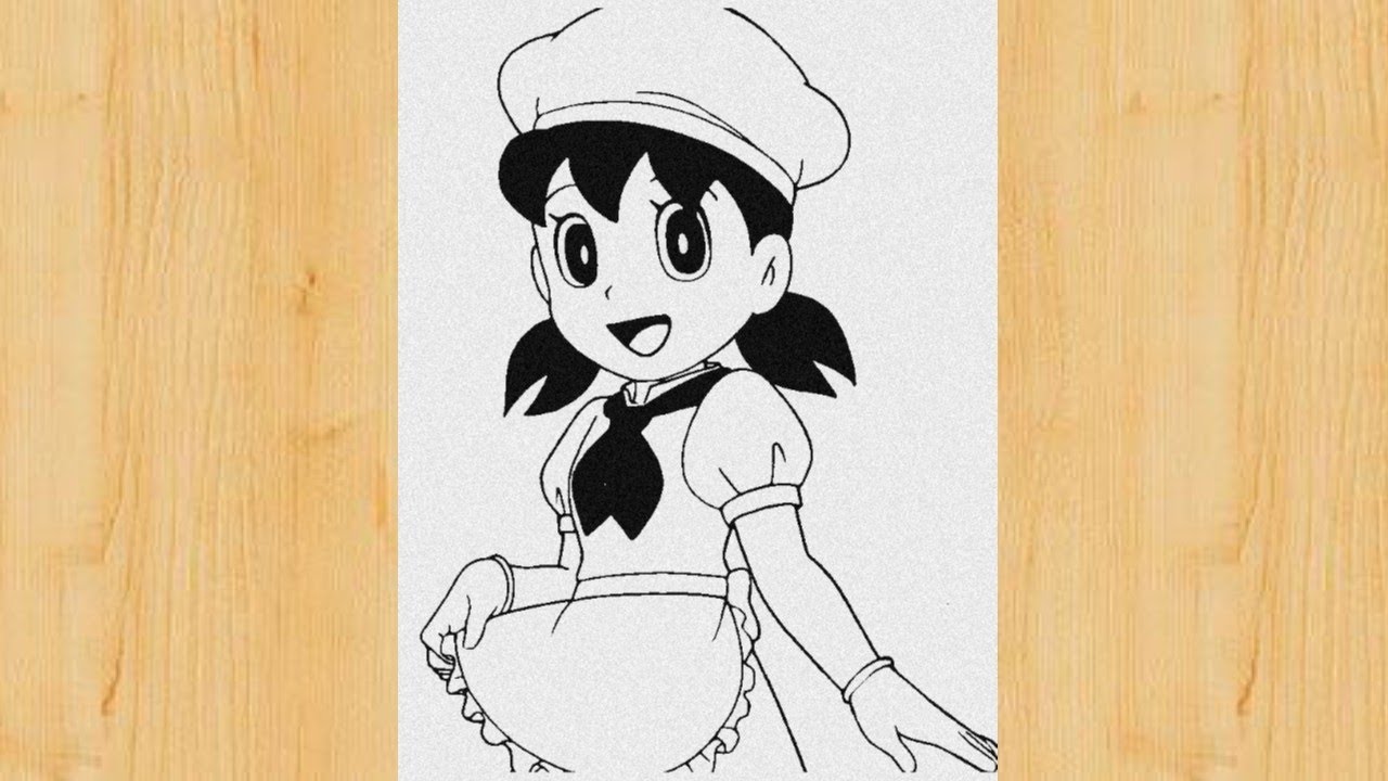 how to draw cute shizuka drawing step by step - YouTube