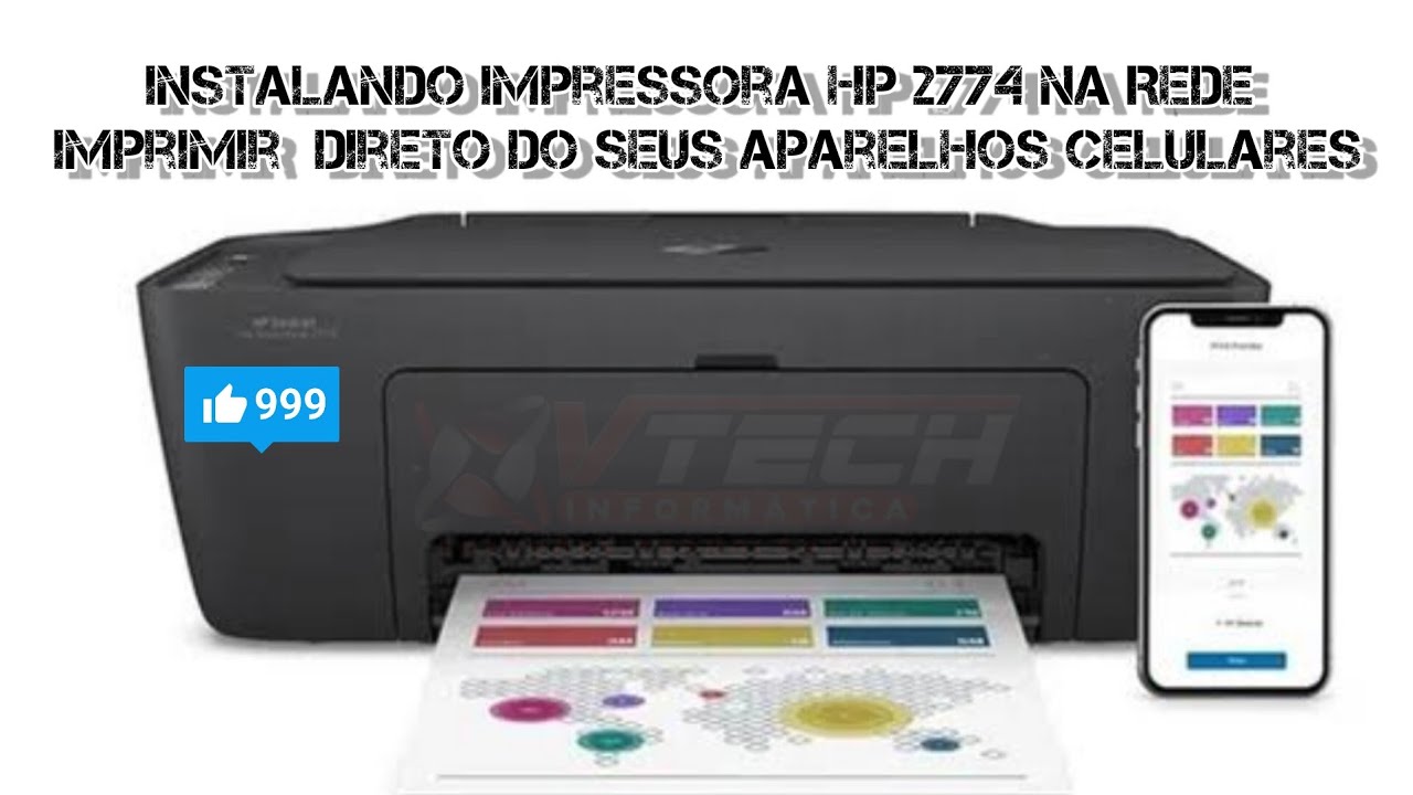 Como instalar sua impressora 🖨 HP DeskJet 2774 Series na Rede - YouTube